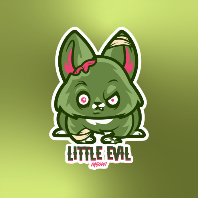 Placeit - Gaming Logo Template Featuring a Cute Zombie Cat Cartoon