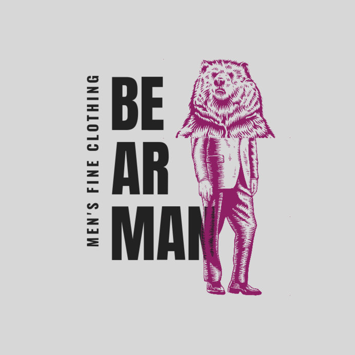 Placeit - Logo Template for a Men's Clothing Brand with a Bear Illustration