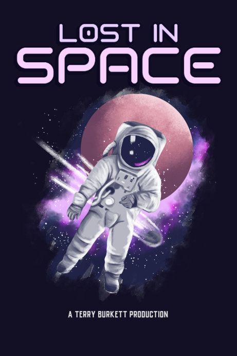 Placeit - Poster Design Template with a Space-Themed Illustration