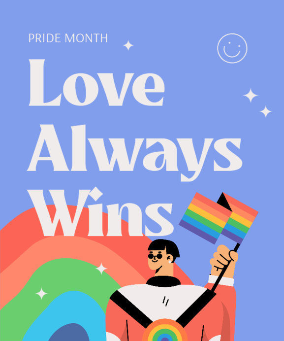 Placeit - T-Shirt Design Template with LGBT-Pride Illustrations