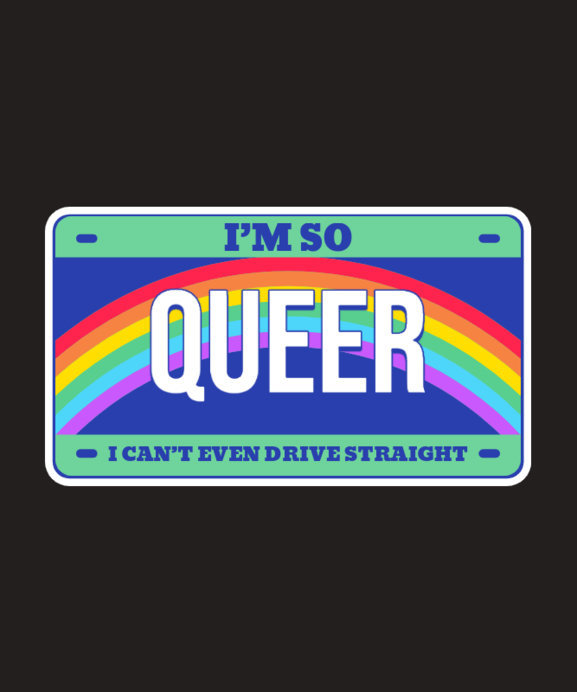 Placeit - License Plate-Themed T-Shirt Design Template for LGBTQ Pride ...