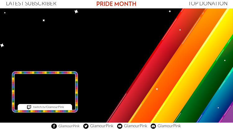 Placeit - LGBTQ-Themed OBS Stream Overlay Maker Featuring Colorful Graphics