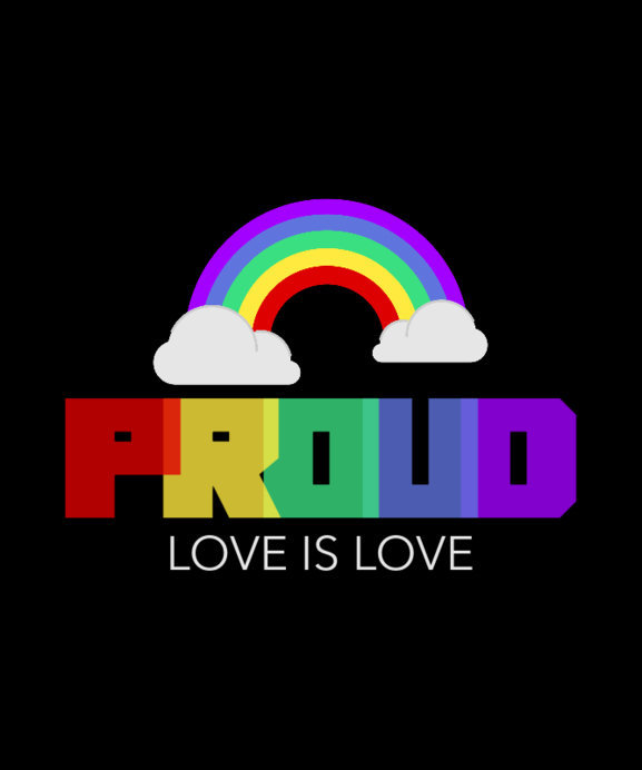 Placeit - T-Shirt Design Template with LGBTQ Pride-Themed Graphics