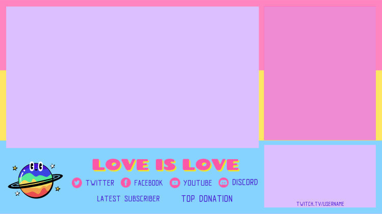 Placeit - Twitch Overlay Design Generator Featuring a Colorful Planet ...