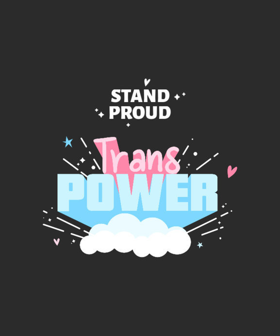 Placeit - T-Shirt Design Template With a Trans Pride Theme