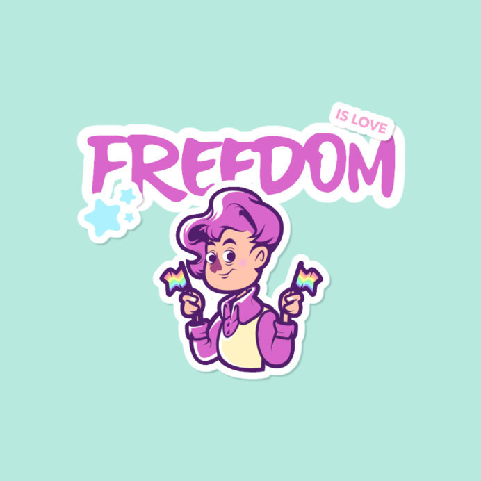 Placeit - Twitch Emote Logo Maker Featuring an LGBTQ Cartoon Character