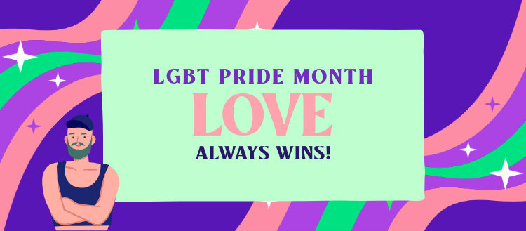 Placeit - Facebook Cover Template Featuring an LGBT Character and a ...