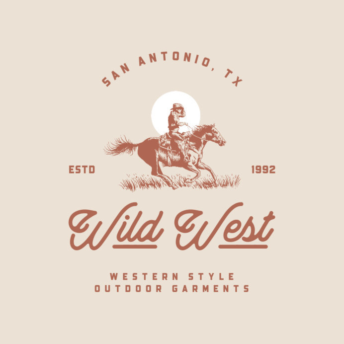 Placeit - Clothing Brand Logo Template Featuring Wild West Graphics