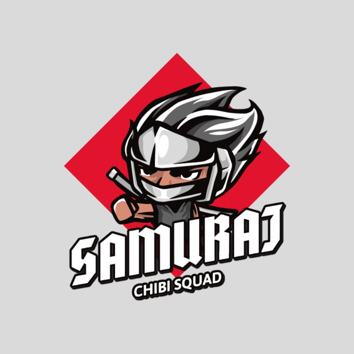 Placeit - Chibi-Style Logo Template Featuring a Samurai