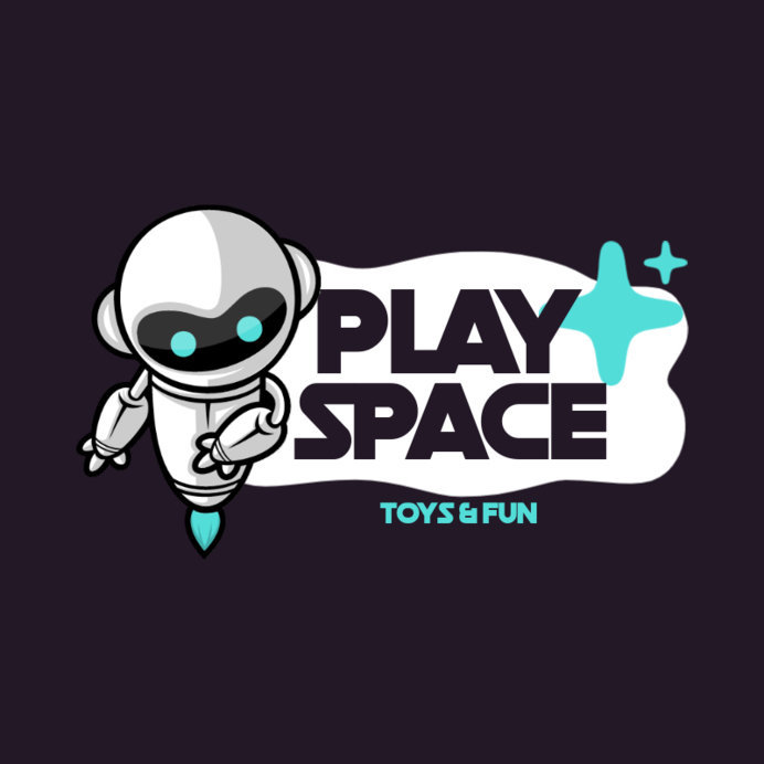 Placeit - Logo Maker for Toy Stores with a Futuristic Robot Graphic