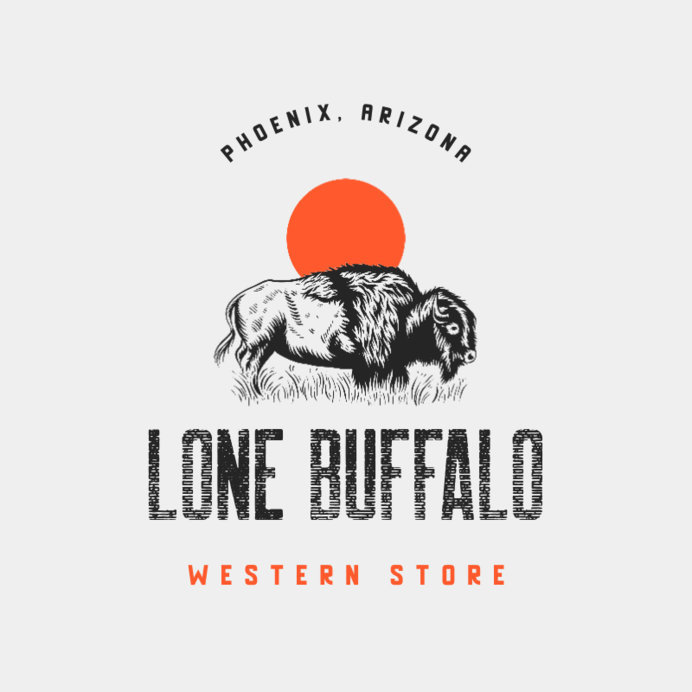 Placeit - Apparel Brand Logo Generator Featuring a Vintage Buffalo Graphic