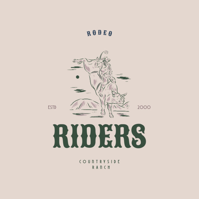 Placeit - Logo Creator for a Countryside Ranch Featuring a Rodeo Cowboy ...